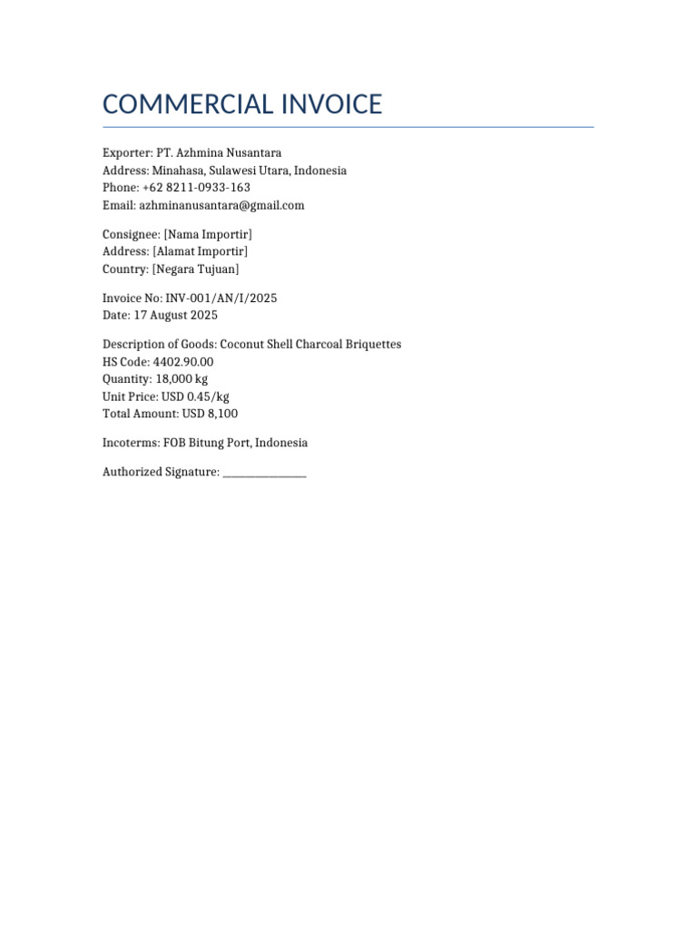 Commercial Invoice | PDF