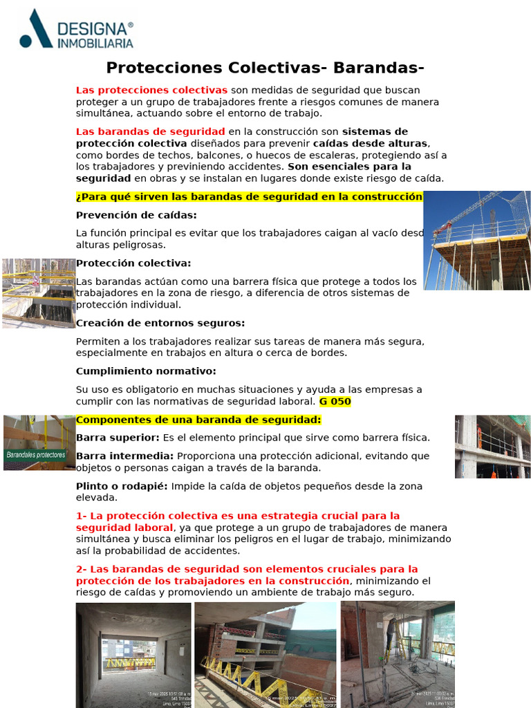 Protecciones Colectivas Barandas | PDF