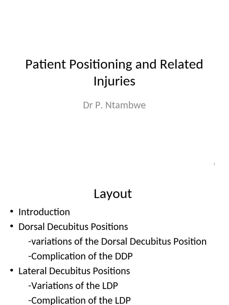 Patient Positioning and Related Injuries | PDF | Anatomical Terms Of ...