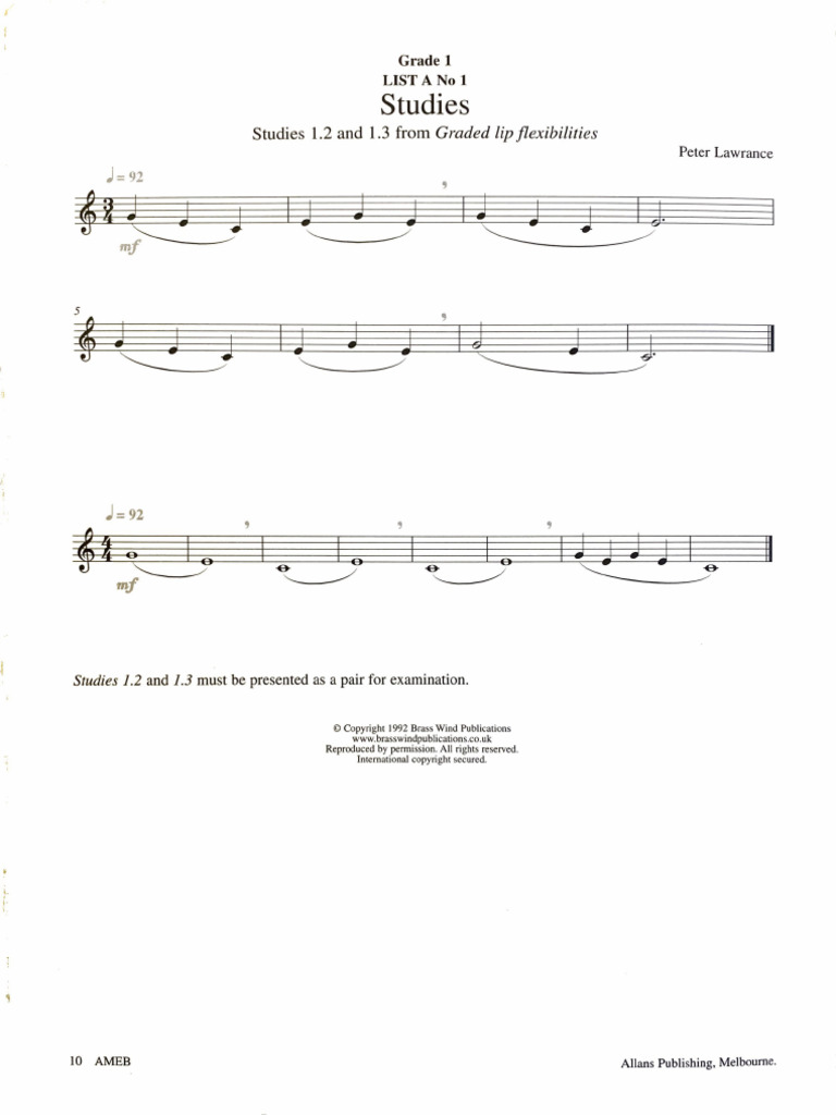AMEB Horn 1&2 Series 1 | PDF