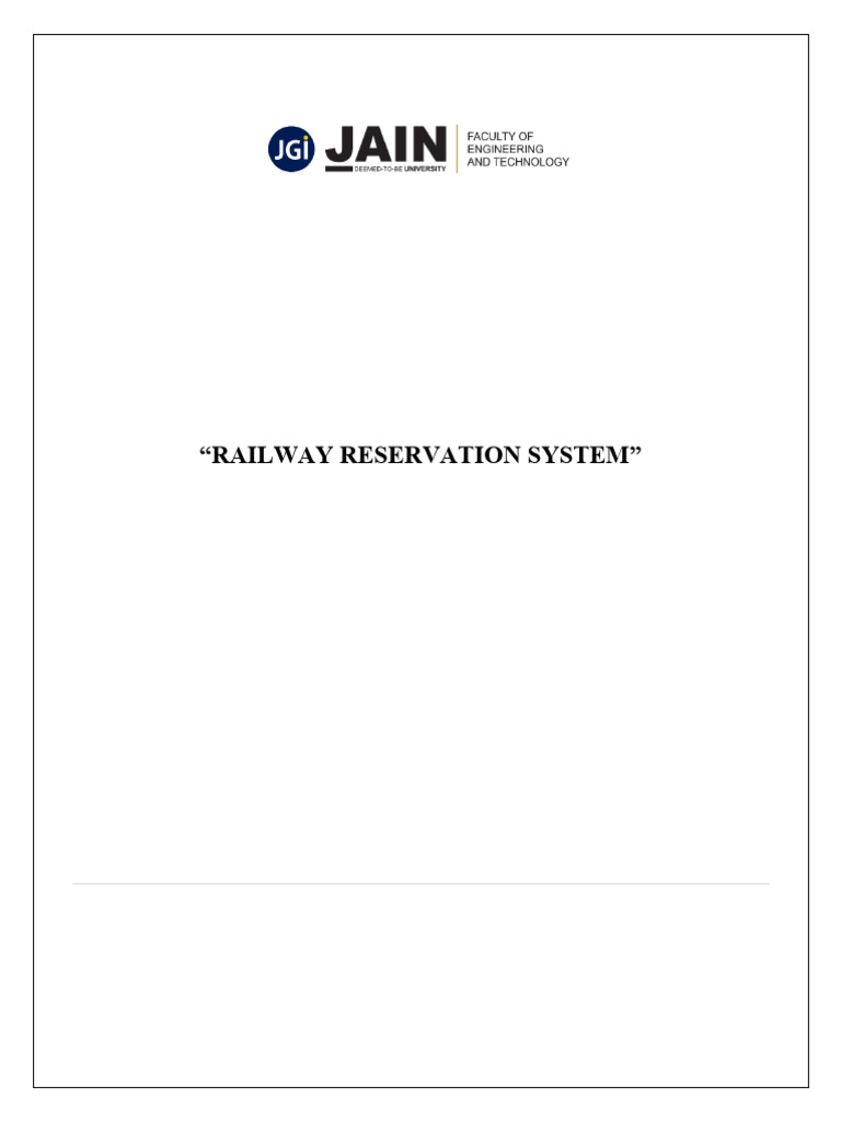 Railway Reservation System Repo PDF | PDF | Java (Programming Language) | Databases