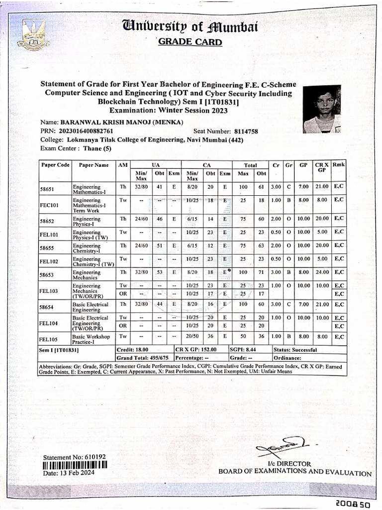 Mark Sheet | PDF