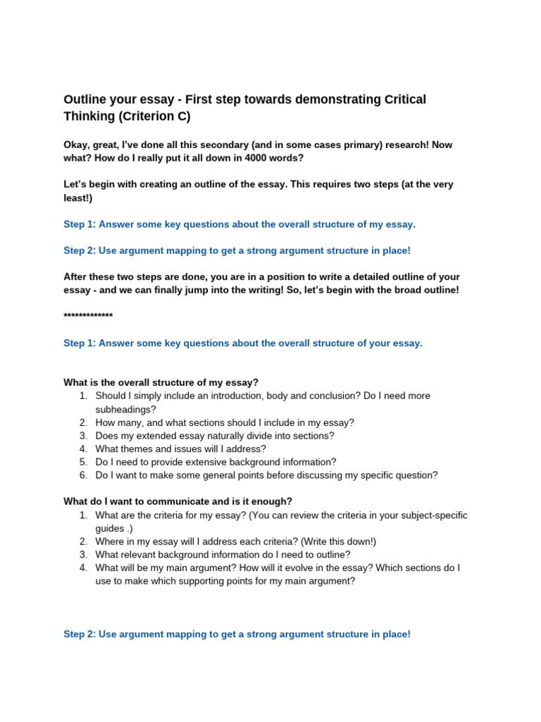 Structuring Your Essay Argument | PDF | Essays | Cognition