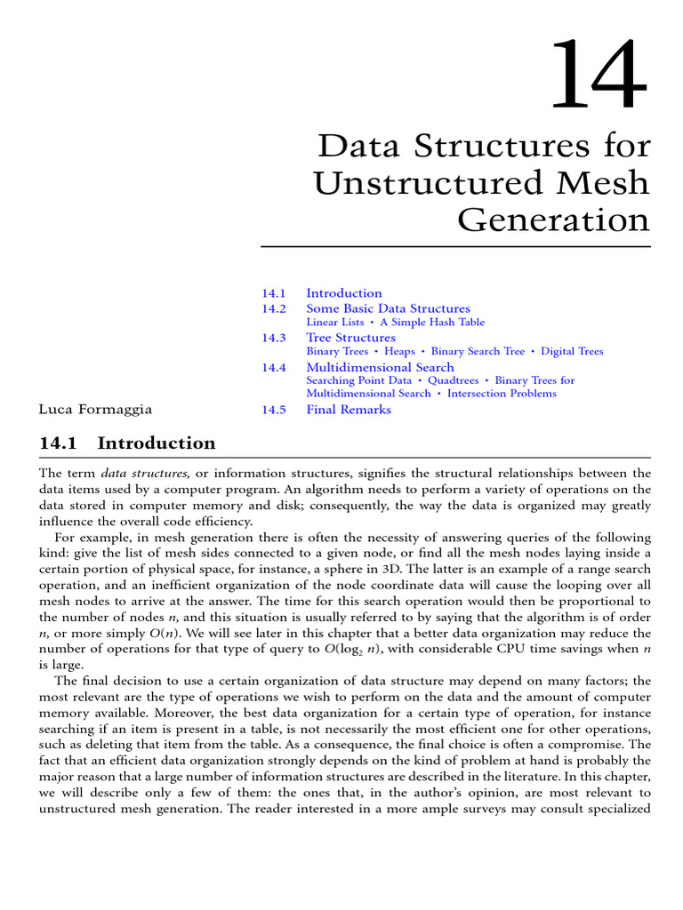 Data Structures for Mesh Generation | PDF | Algorithms And Data ...