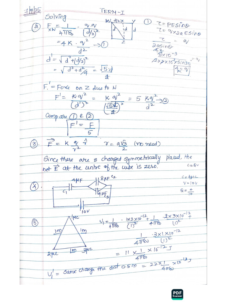 g12 Term1 Handwritten Solved Phy | PDF