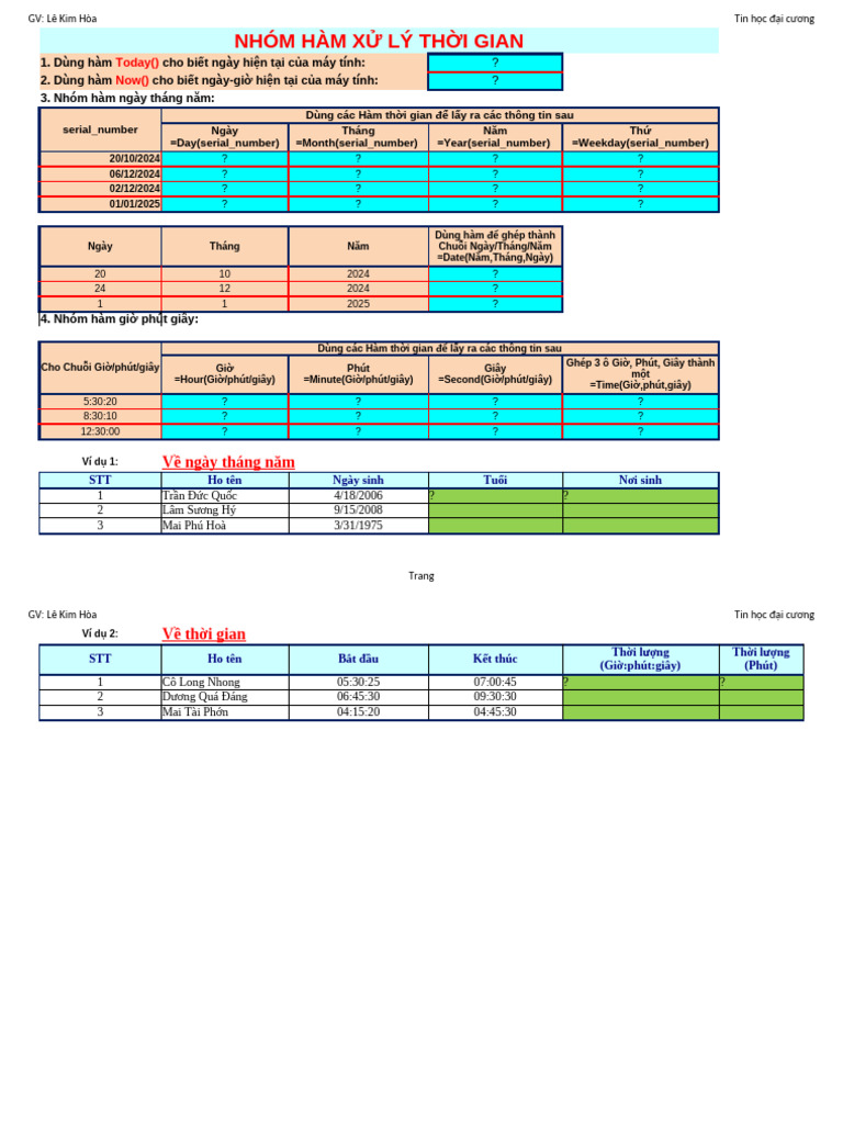 Date & Time Function | PDF