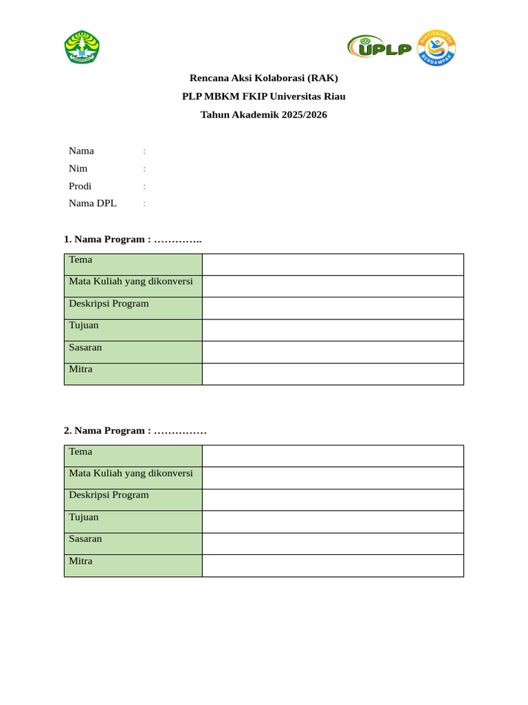 Rencana Aksi Kolaborasi Rak) | PDF