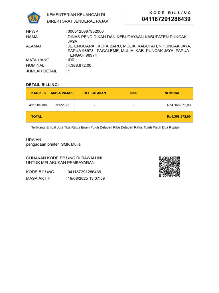 Contoh Billing Code 1754719861 Pdf