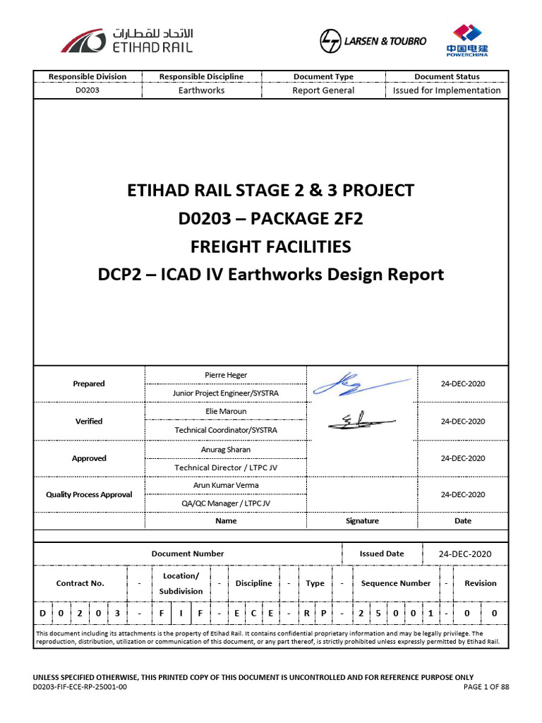 Etihad Rail Earthworks Design Report | PDF | Geotechnical Engineering ...
