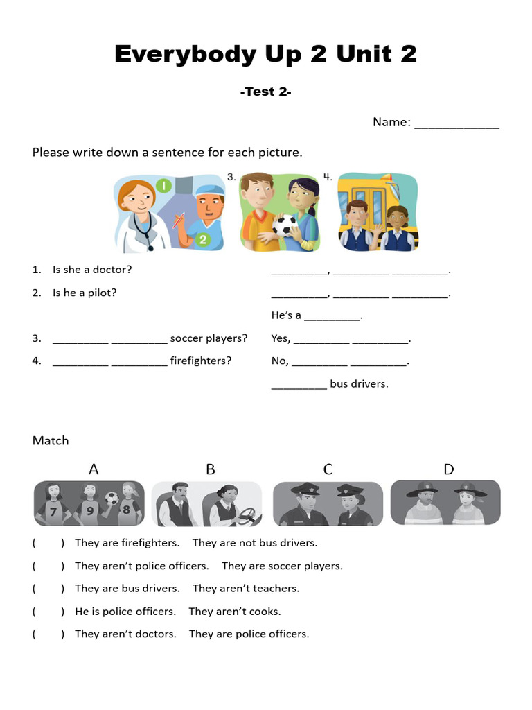 Everybody Up 2 Unit 2 Test | PDF