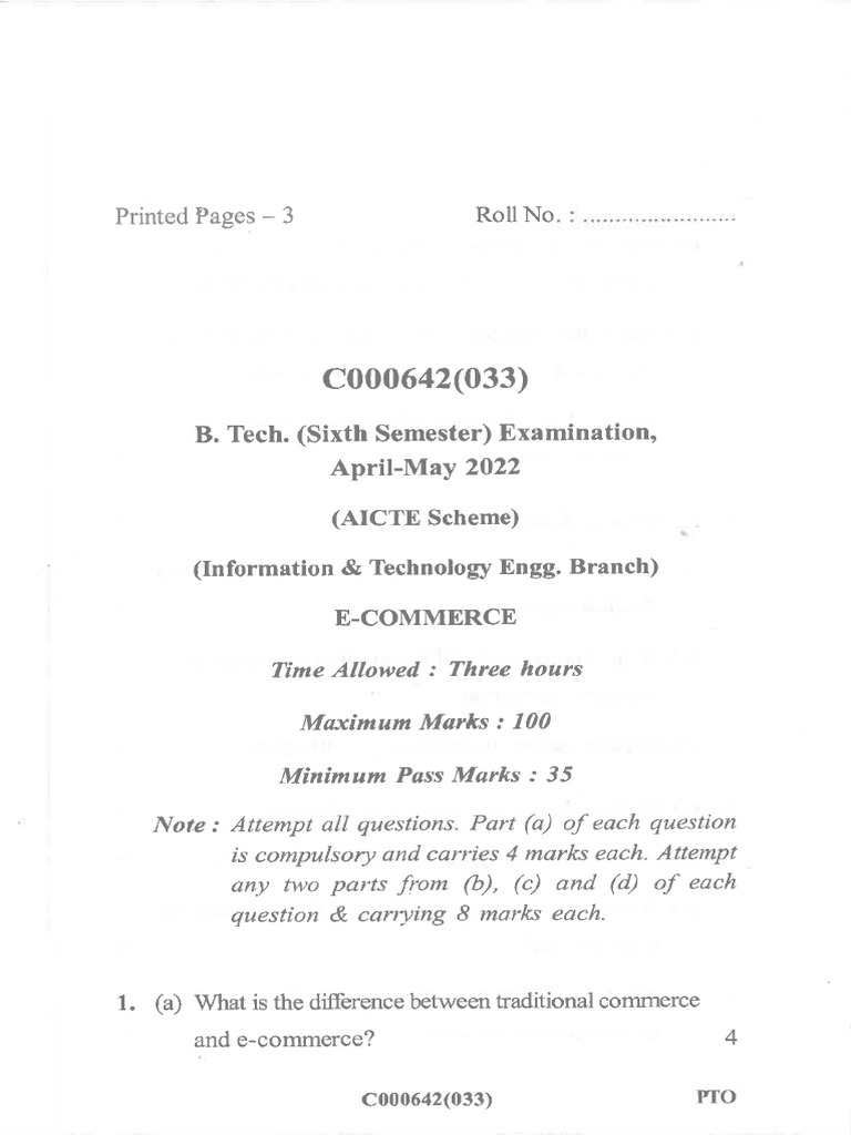 2022 Apr-May E-Commerce (AICTE) | PDF