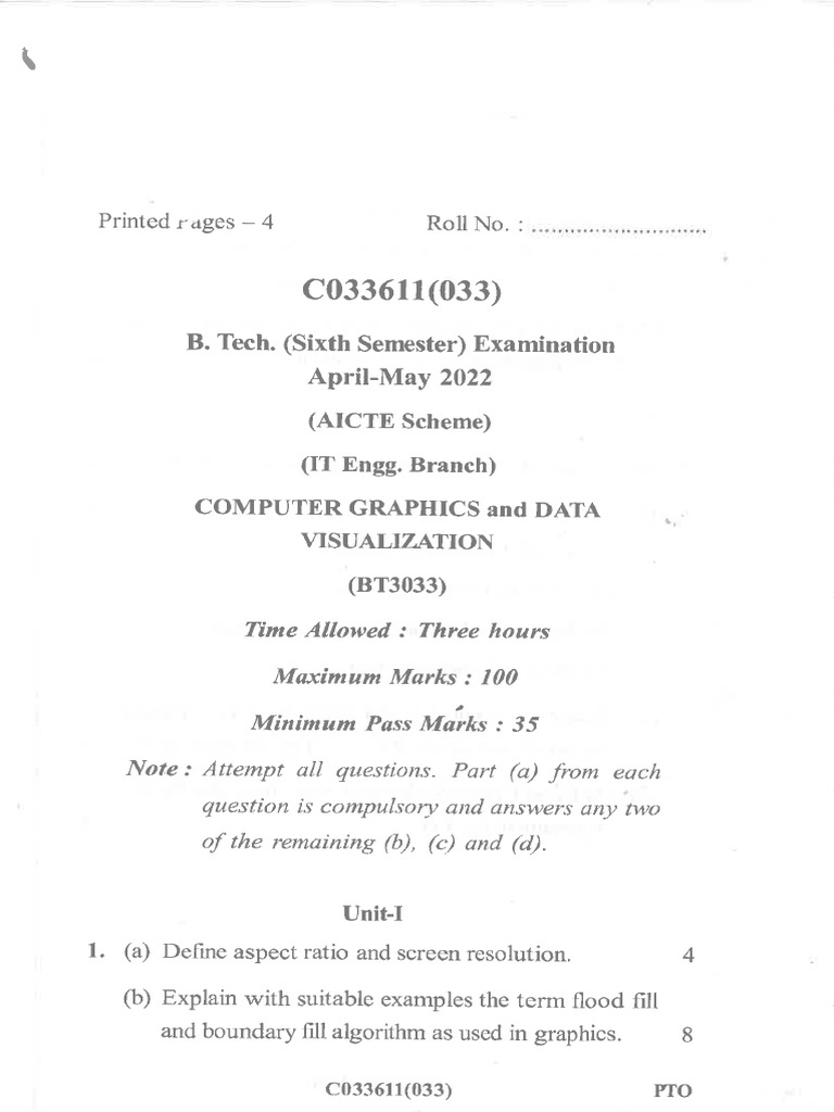 2022 Apr May-Computer Graphics - Data Visualization (AICTE) | PDF