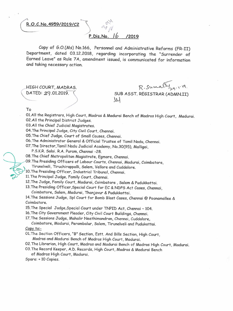 30 Days Surrender Leave | PDF