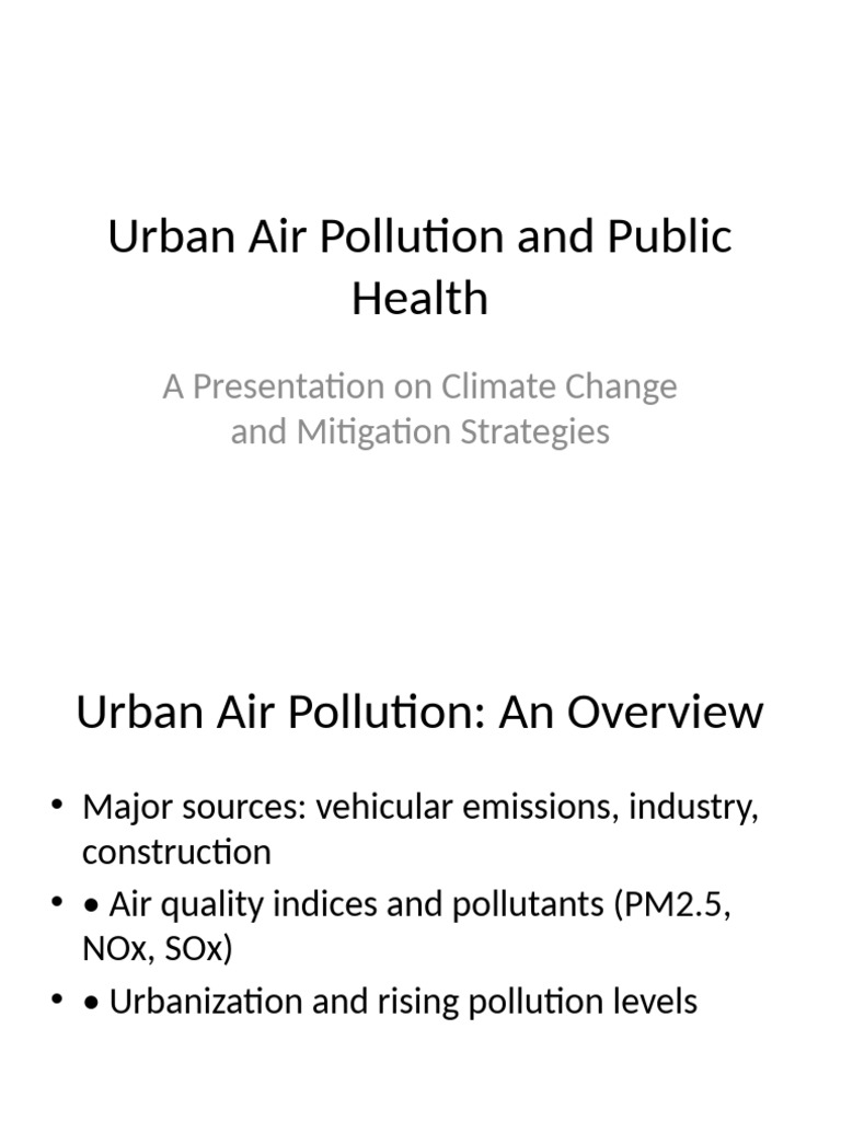Urban Air Pollution Public Health | PDF