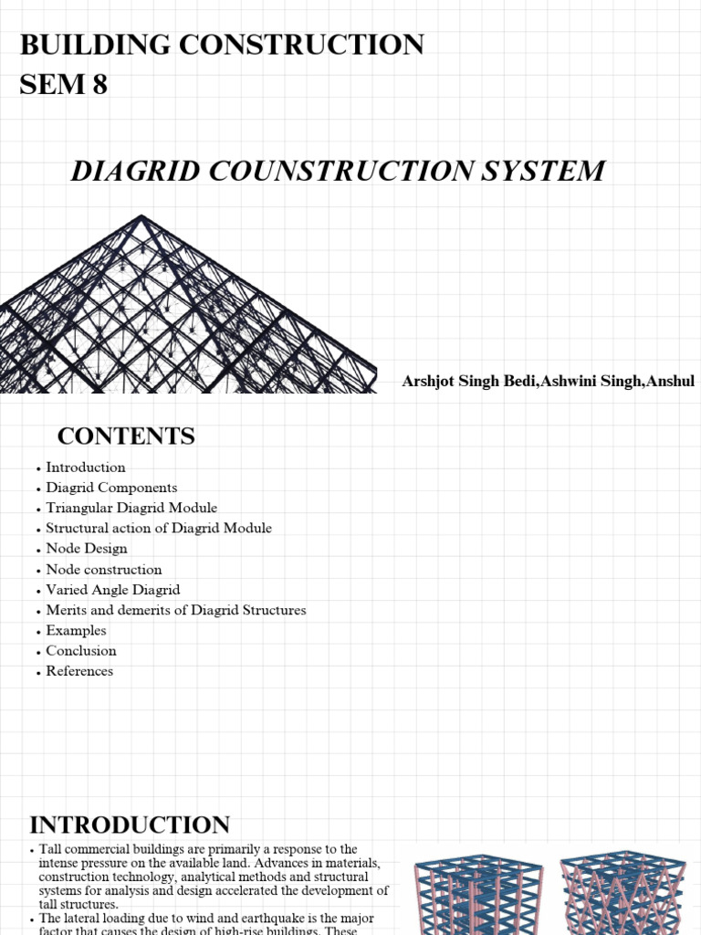 Diagrid Construction System Overview | PDF | Beam (Structure) | Stiffness