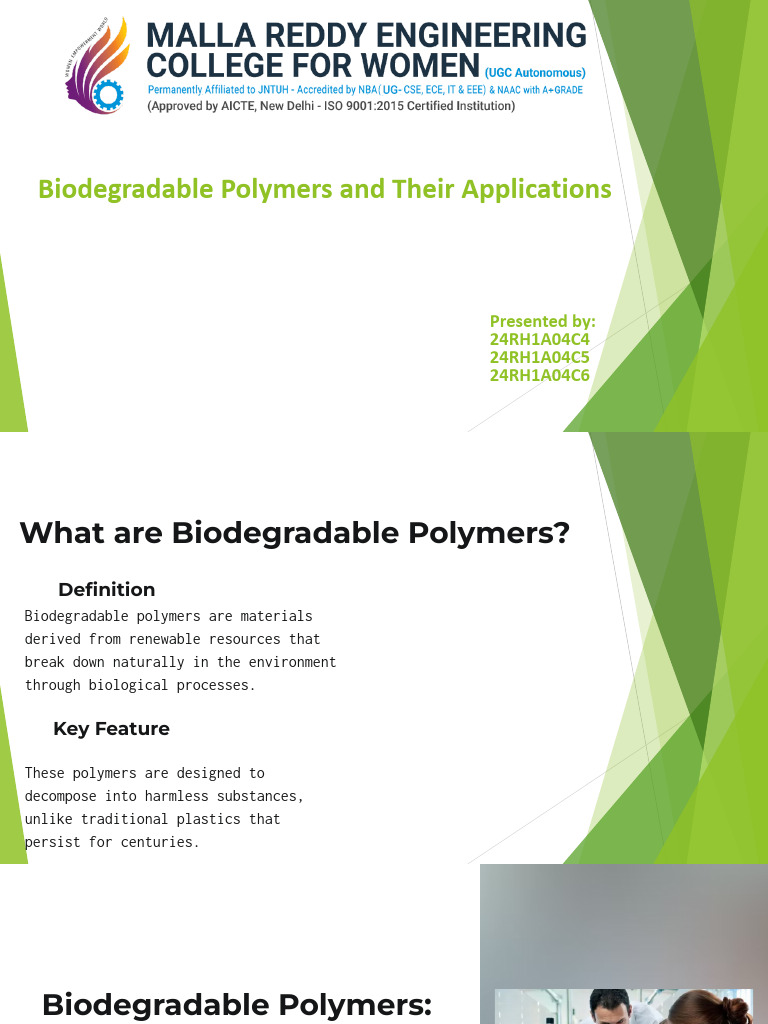Batch 21 Biodegradable Polymers | PDF | Biodegradation | Plastic