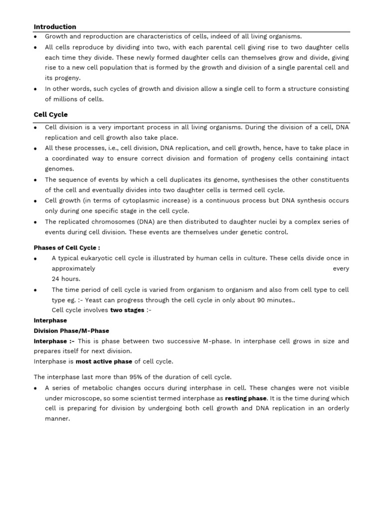 NEET UG Notes On Biology Chapter 12 | PDF | Meiosis | Mitosis