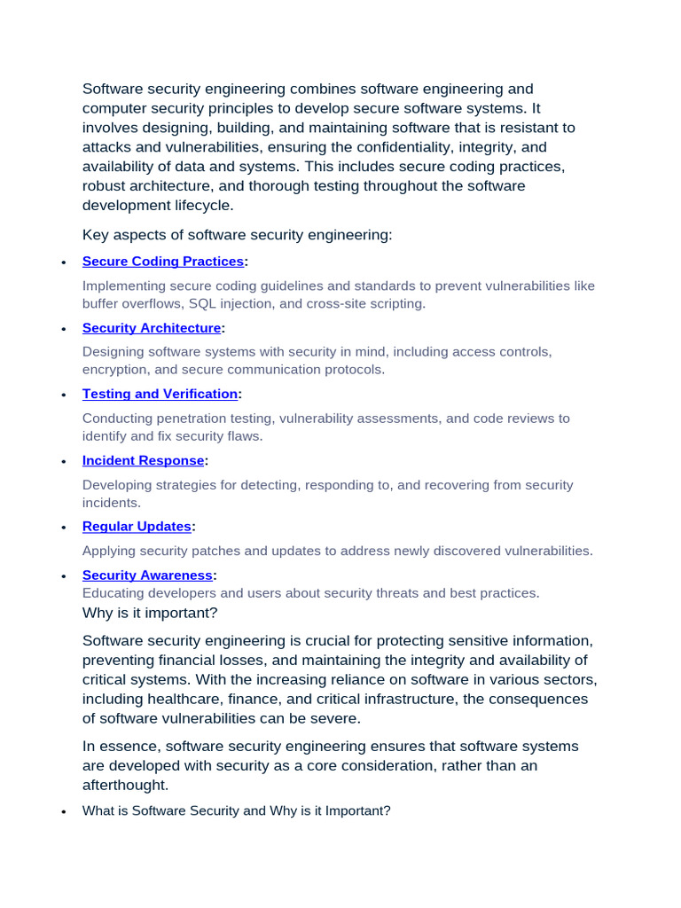 Software Security Engineering Pdf