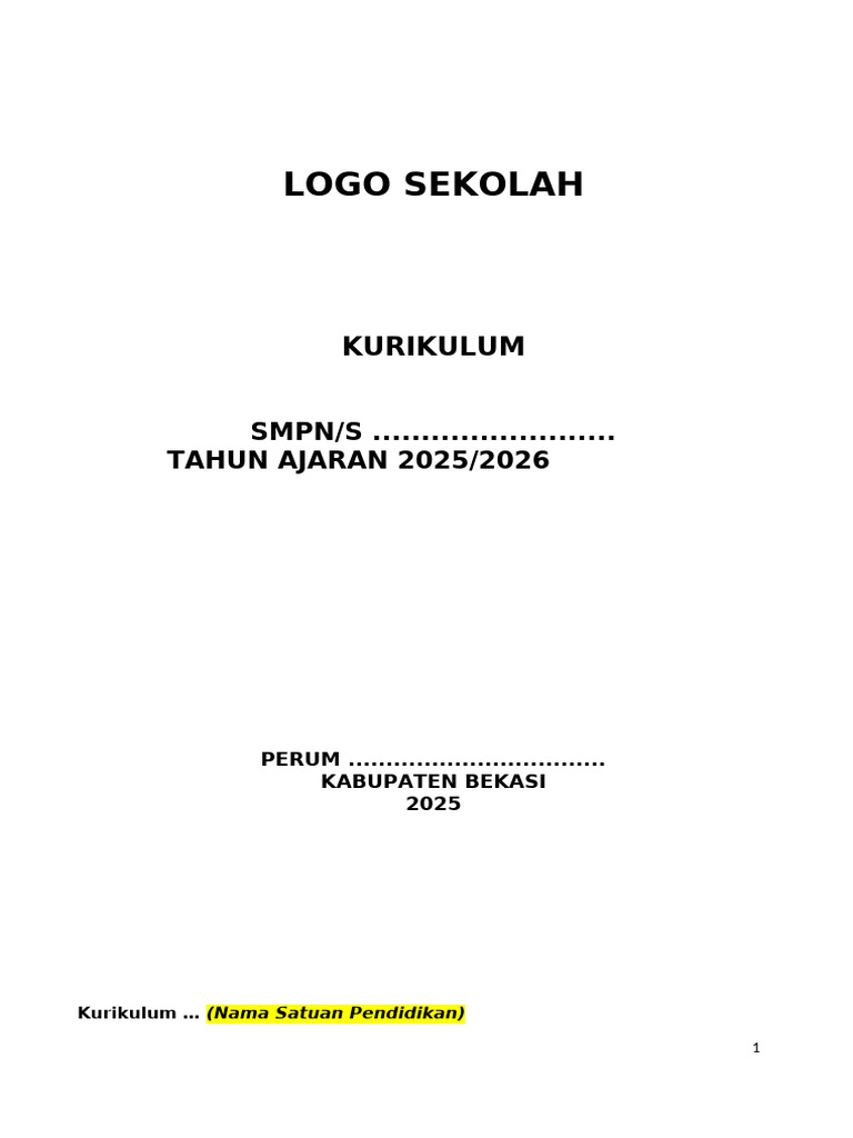 Contoh Draf KSP 2025-2026 Pembelajaran Mendalam Terintegrasi Kka (1 ...