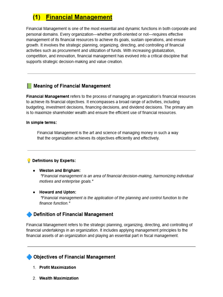 Financial Management Essentials Explained | PDF | Capital Structure ...