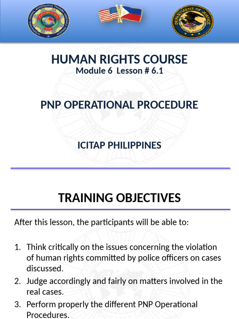 HR Lesson Plan 6.1 PNP Operational Procedures | PDF
