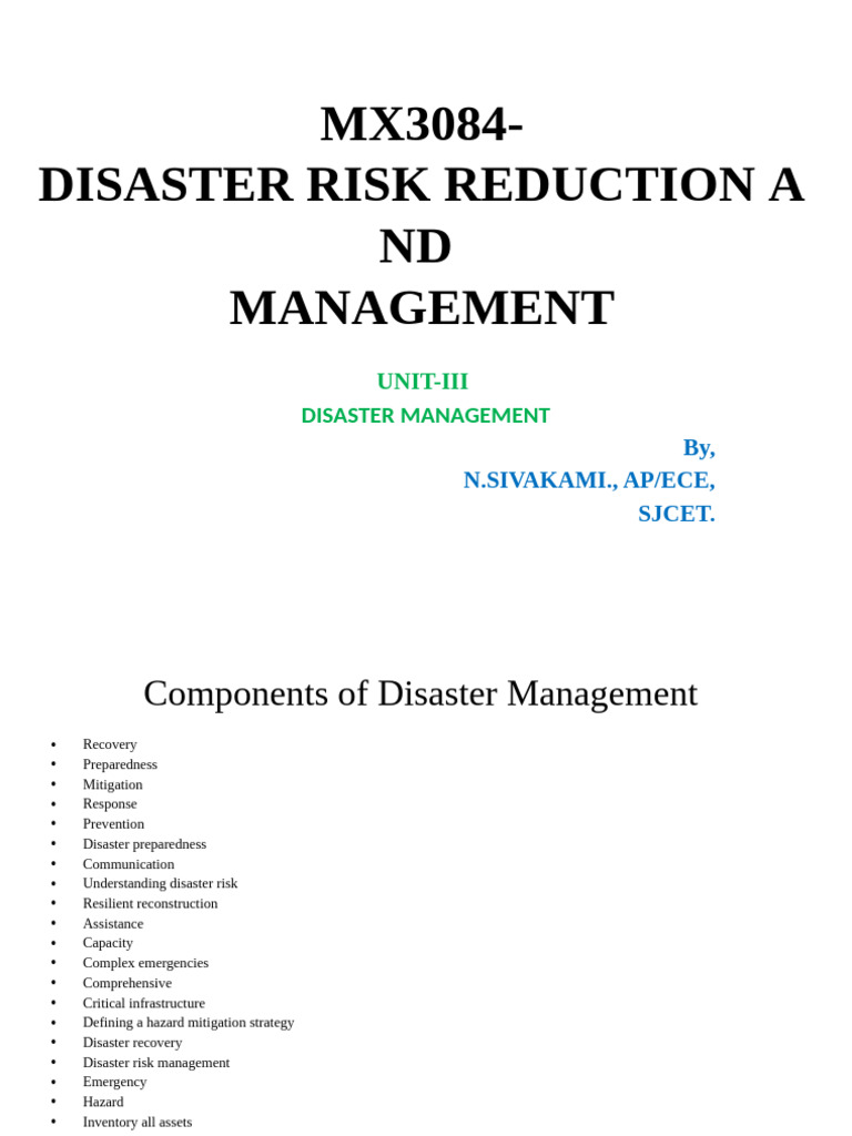 Disaster Risk Reduction and Management | PDF | Emergency Management ...