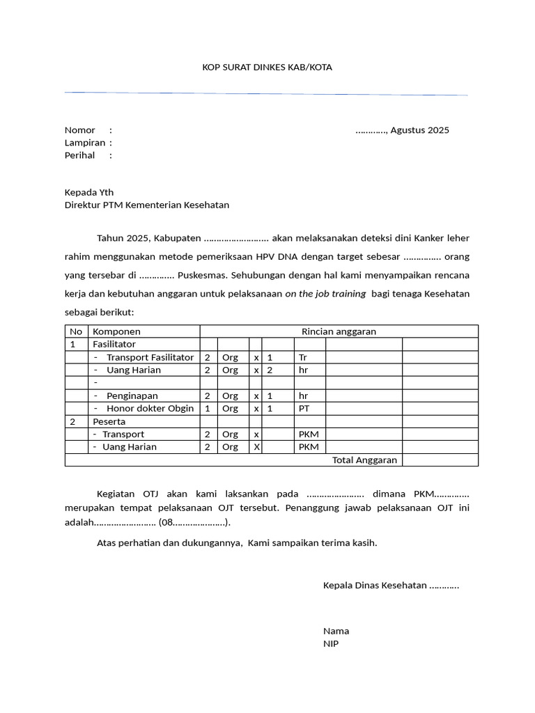 Surat Permohonan Ojt | PDF