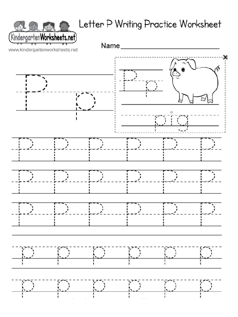 Free Printable Letter P Writing Practice Worksheet | PDF