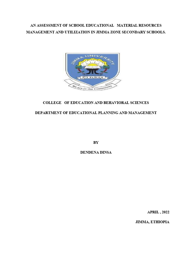 Dendena Dinsa Final Edited | PDF | Educational Technology | Inventory