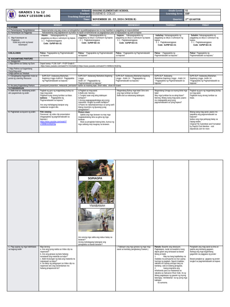 Week 8 Esp Q2 | PDF