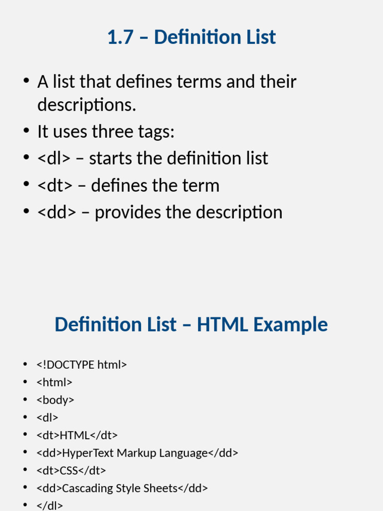 Section 1 7 Definition and Nested List Presentation | PDF