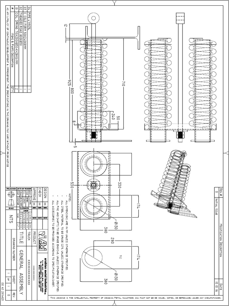 Arabian Metal Industries Truck Drawing | PDF | Mechanical Engineering