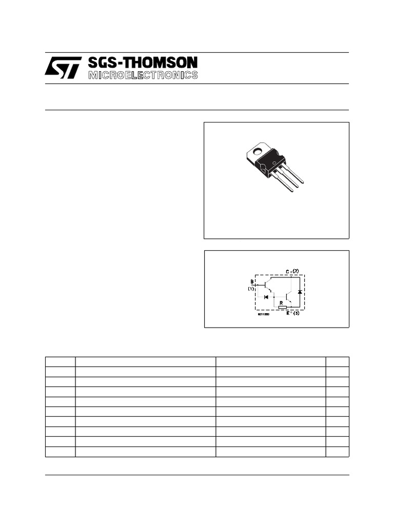 Medium Voltage NPN Fast-Switching Darlington Transistor: Applications ...