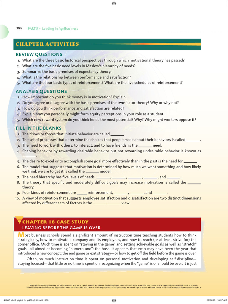 Case Study 18 | PDF | Reinforcement | Motivation