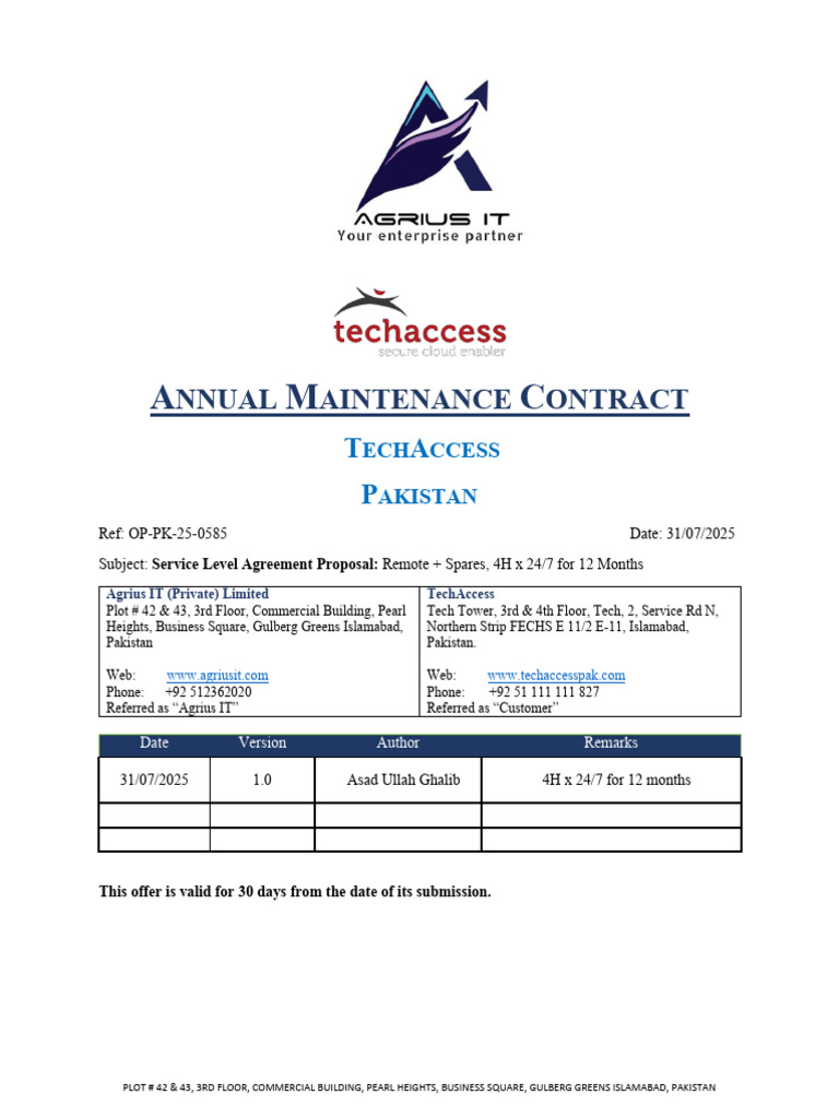 TechAccess - OP-PK-25-0585 | PDF | Payments | Pricing