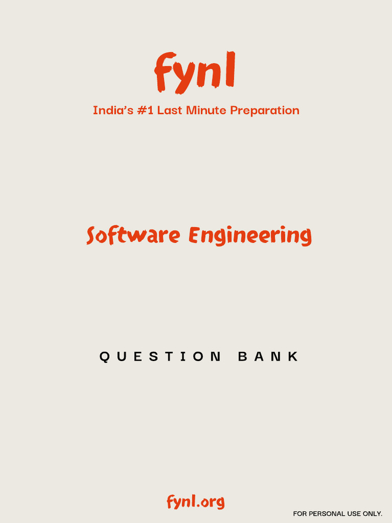 (Question Bank) - Software Engineering - Fynl | PDF | Software Development Process | Systems ...