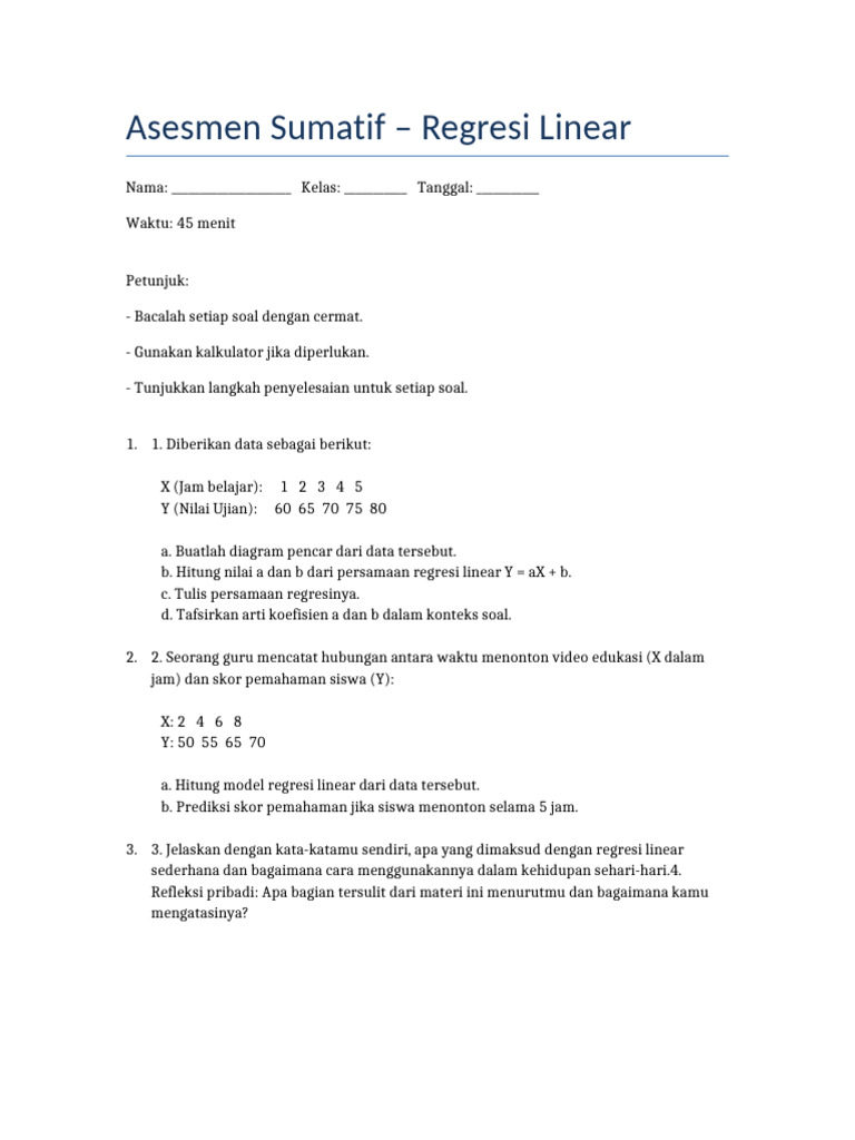 Arti Nama Mico dalam Regresi Linear | PDF