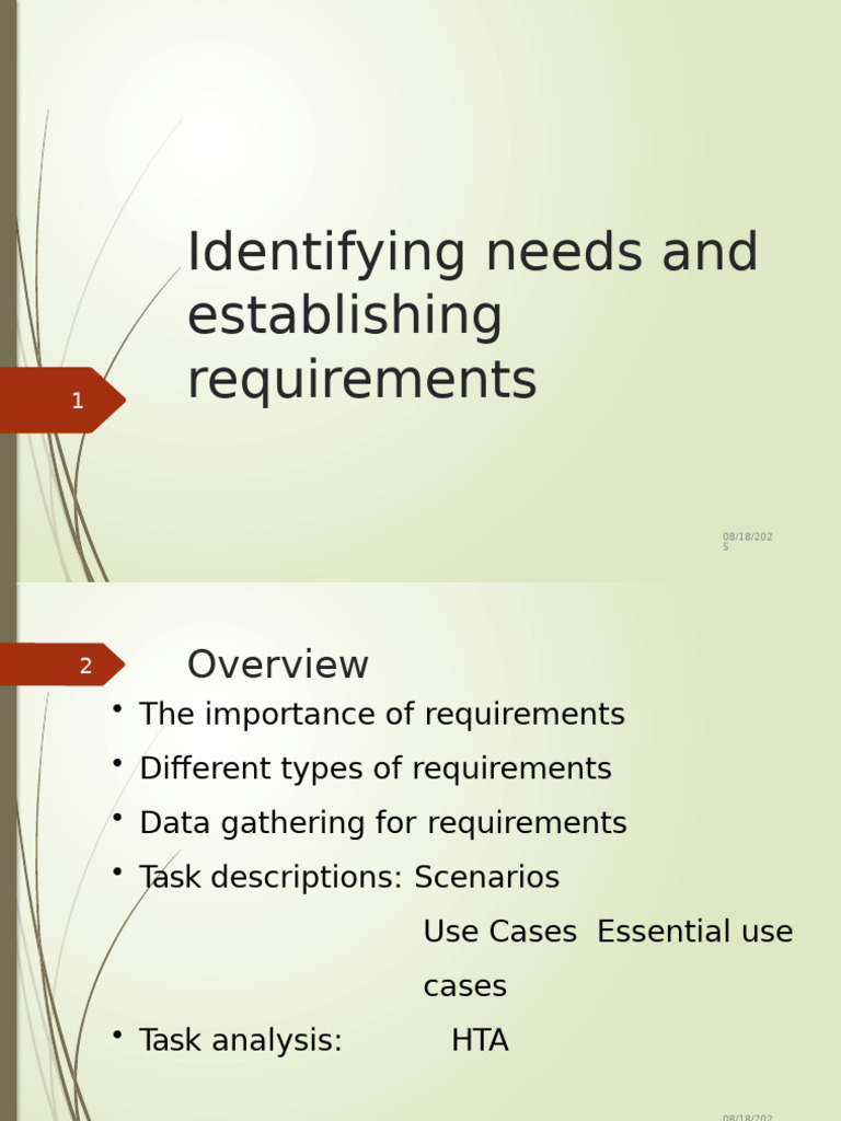 Establishing User Requirements Guide | PDF | Data | Usability