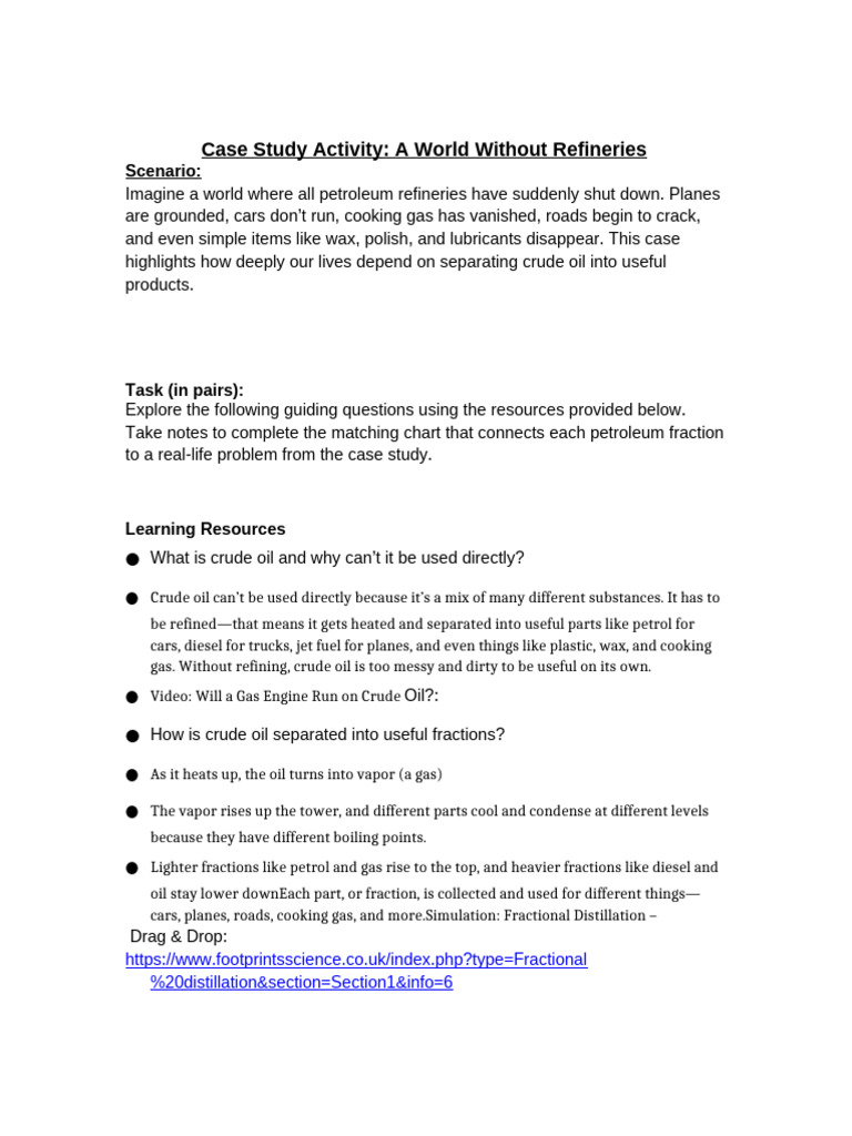 Case Study Fractional Distillation | PDF