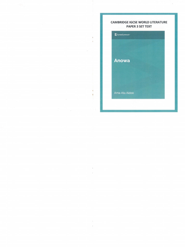Anowa Revision Booklet | PDF