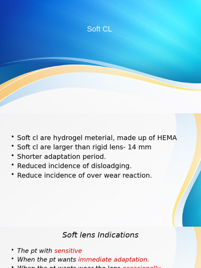 CL Soft CL Fitting.. | PDF | Contact Lens | Vision