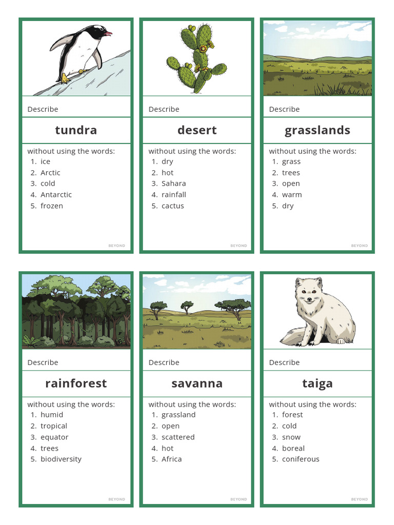 Biomes Can You Guess Activity 5 Words | PDF