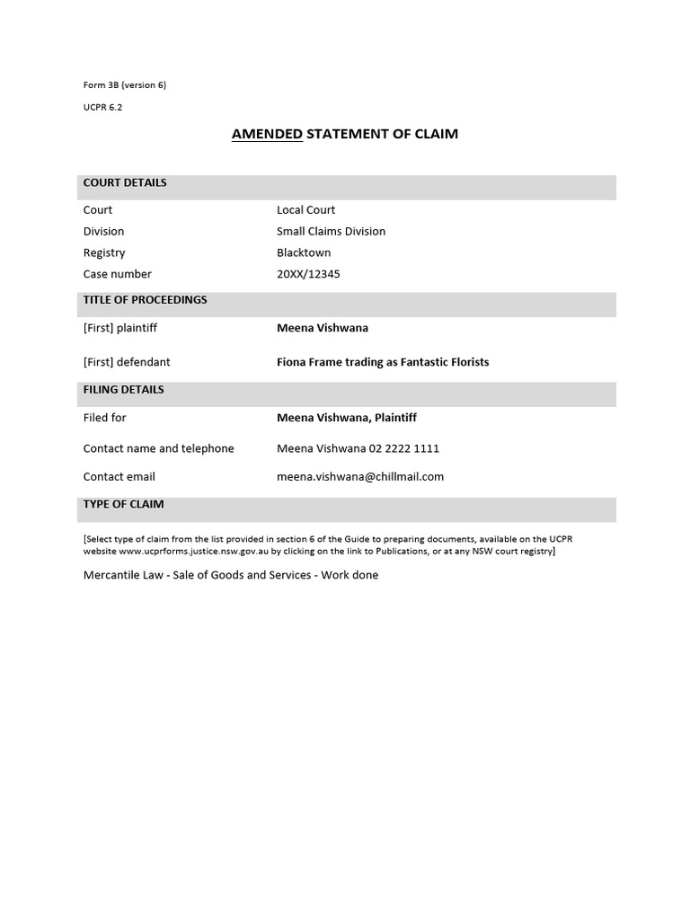 Sample Amended Statement of Claim-Debt | PDF | Default Judgment | Legal ...