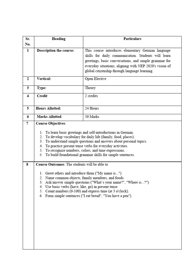 Introductory German Language Course | PDF | Verb | Subject (Grammar)