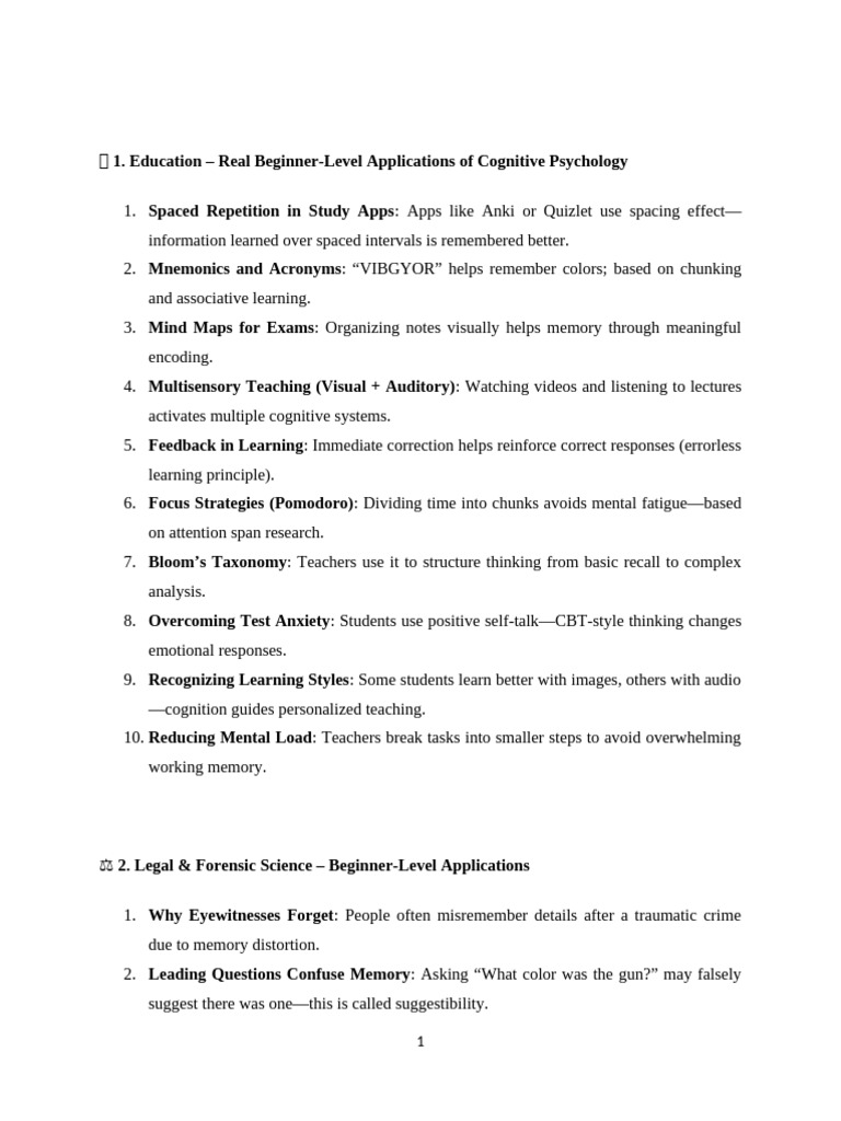 Applied Psychology in Various Fields | PDF | Intelligence (AI ...
