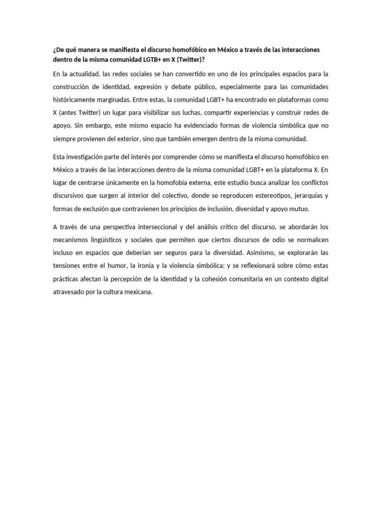 De Qué Manera Se Manifiesta El Discurso Homofóbico en México A Través ...