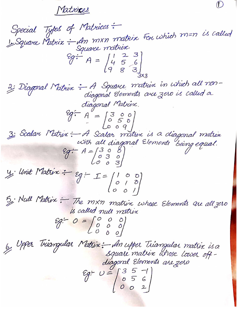 Matrices Notes | PDF