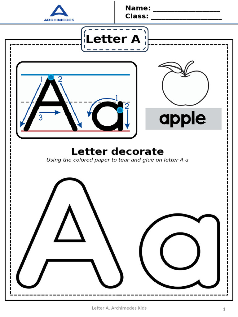5.pre - Ela.worksheet - Letter A | PDF