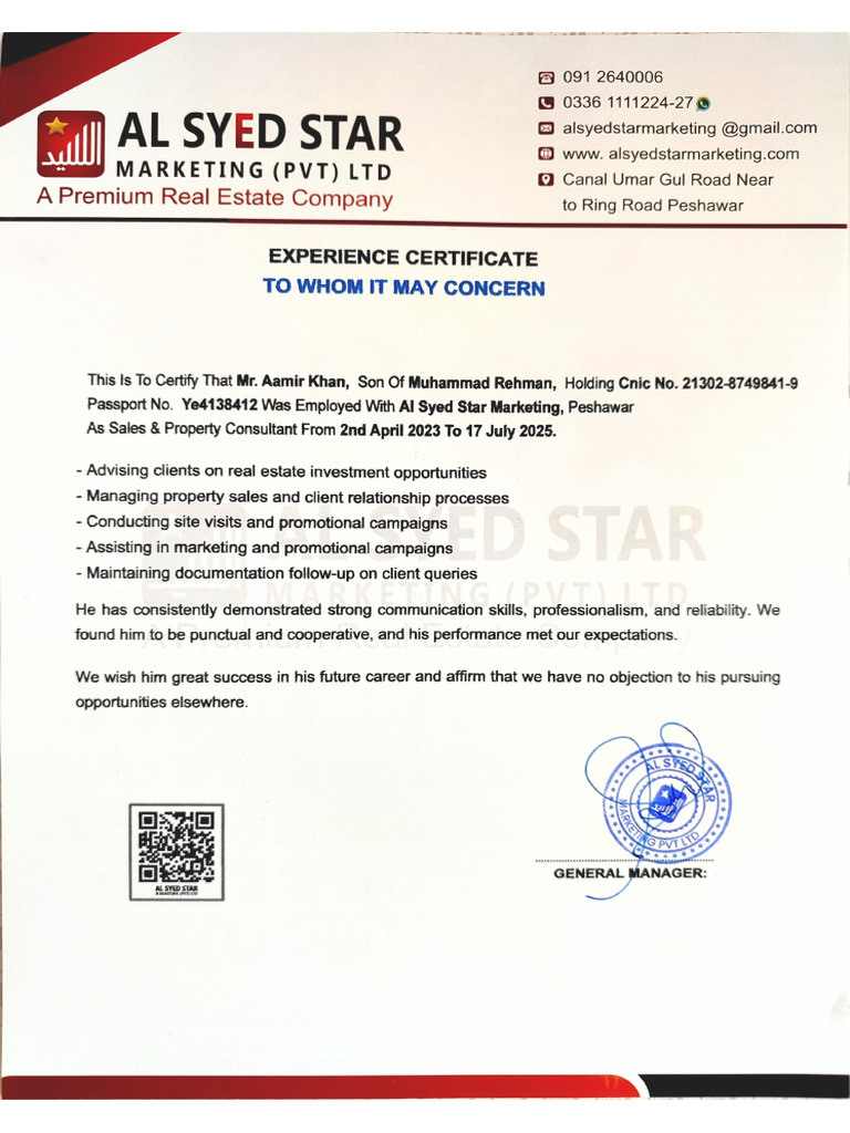 Experience Certificate | PDF