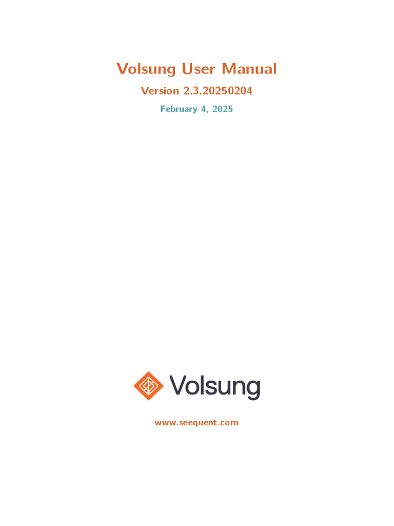 Volsung User Manual v2.3 Guide | PDF | Software | Computing
